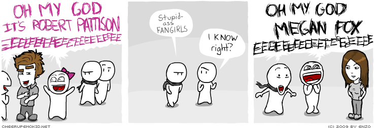 2009 08 13 Fangirls - Cartoon (760x265), Png Download