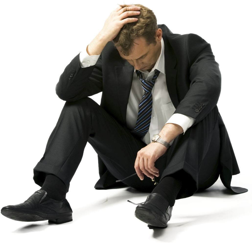 Sad Guy Png - Depressed Man In Suit (1132x1094), Png Download