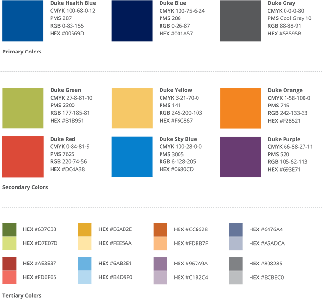 Duke School Of Medicine - Duke University Color Palette (700x638), Png ...