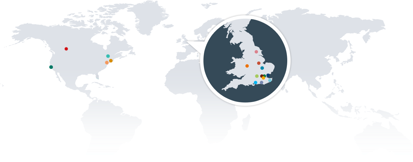 Our Locations - Map (1346x695), Png Download