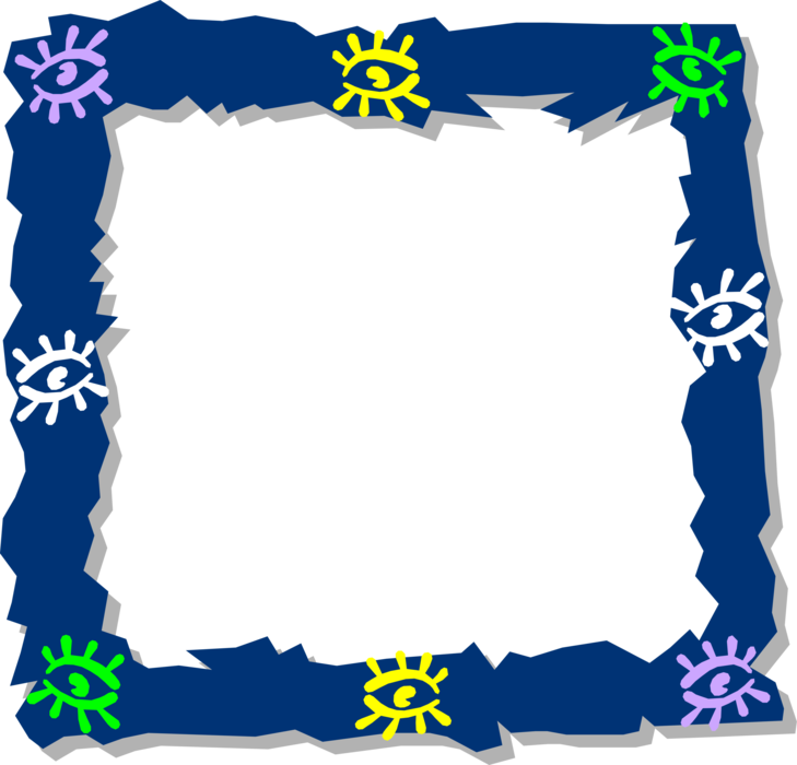 Vector Illustration Of Watching Eye Border Frame (729x700), Png Download