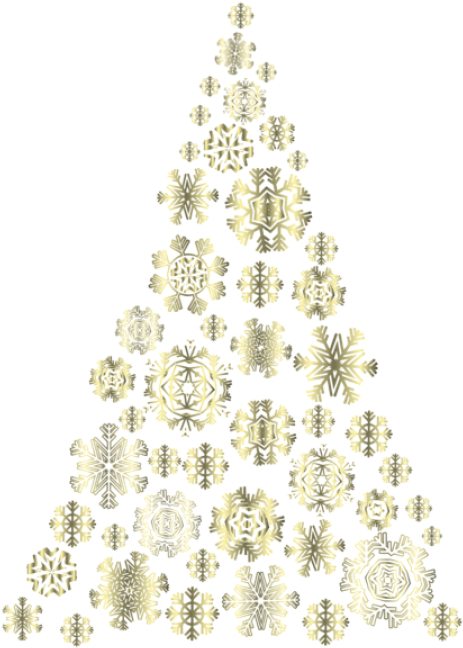 Free Png Golden Snowflakes Christmas Tree Png - Snowflake Christmas ...
