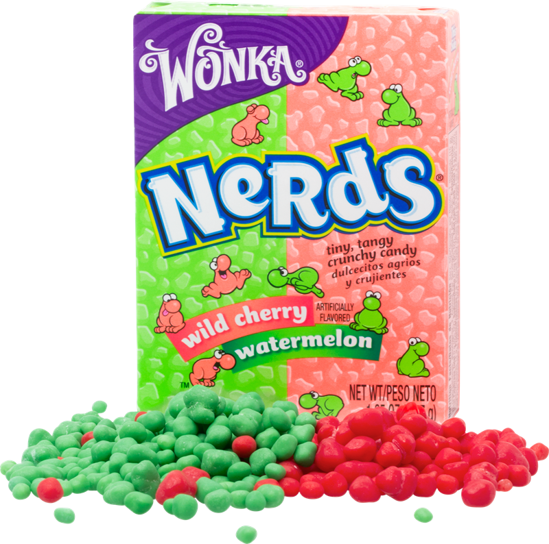 Willy Wonka Nerds Wild Cherry/watermelon - Nerds Peach Wild Berry (800x794), Png Download