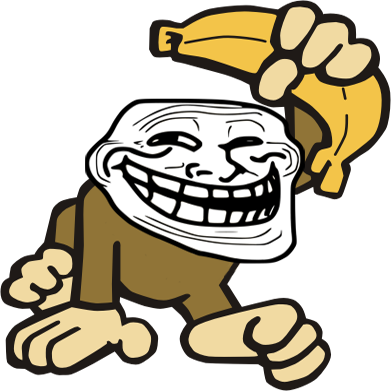 Troll Face Profile Picture - Cartoon Monkey Eating Banana (391x391 ...