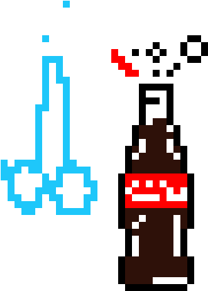 Old School Coke Bottle - Pixel Art (400x440), Png Download