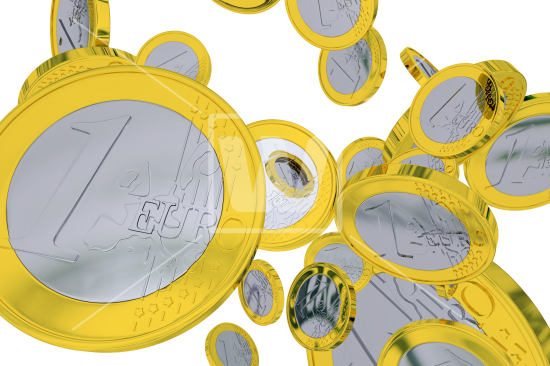 Falling Euro Coins - Euro Coins Falling Png (550x366), Png Download