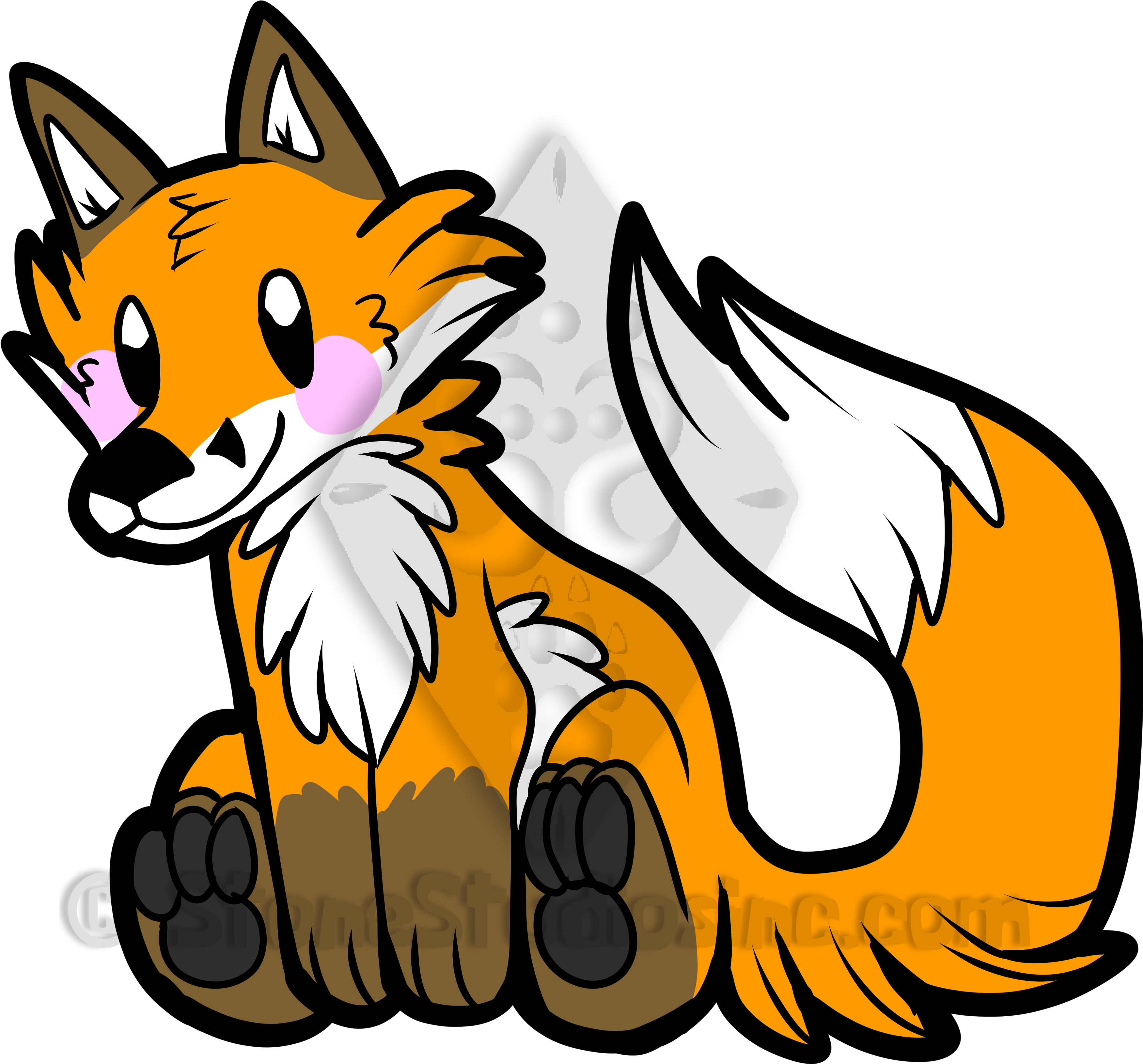 Download Fox Chibi Sticker Design - Cartoon | Transparent PNG Download ...