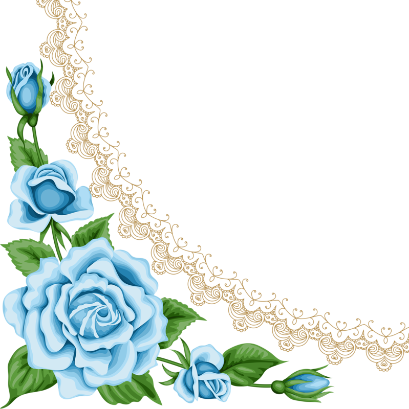 Download Light Blue Rose Border - Light Blue Flower Border ...