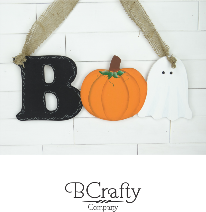 Wooden Boo Cutout Sign - Pumpkin (684x912), Png Download