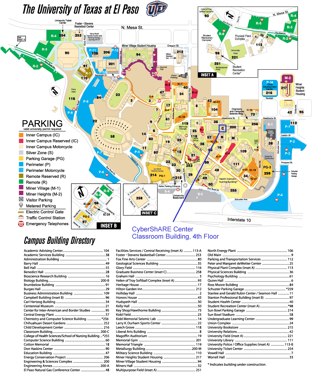 Utep Education Building - Utep Parking Map 2018 (1057x1356), Png Download
