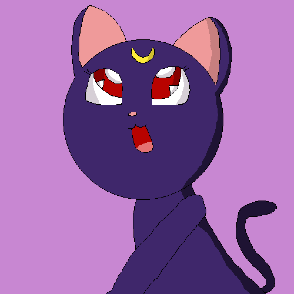 Moon Kitty - Cartoon (1000x1000), Png Download