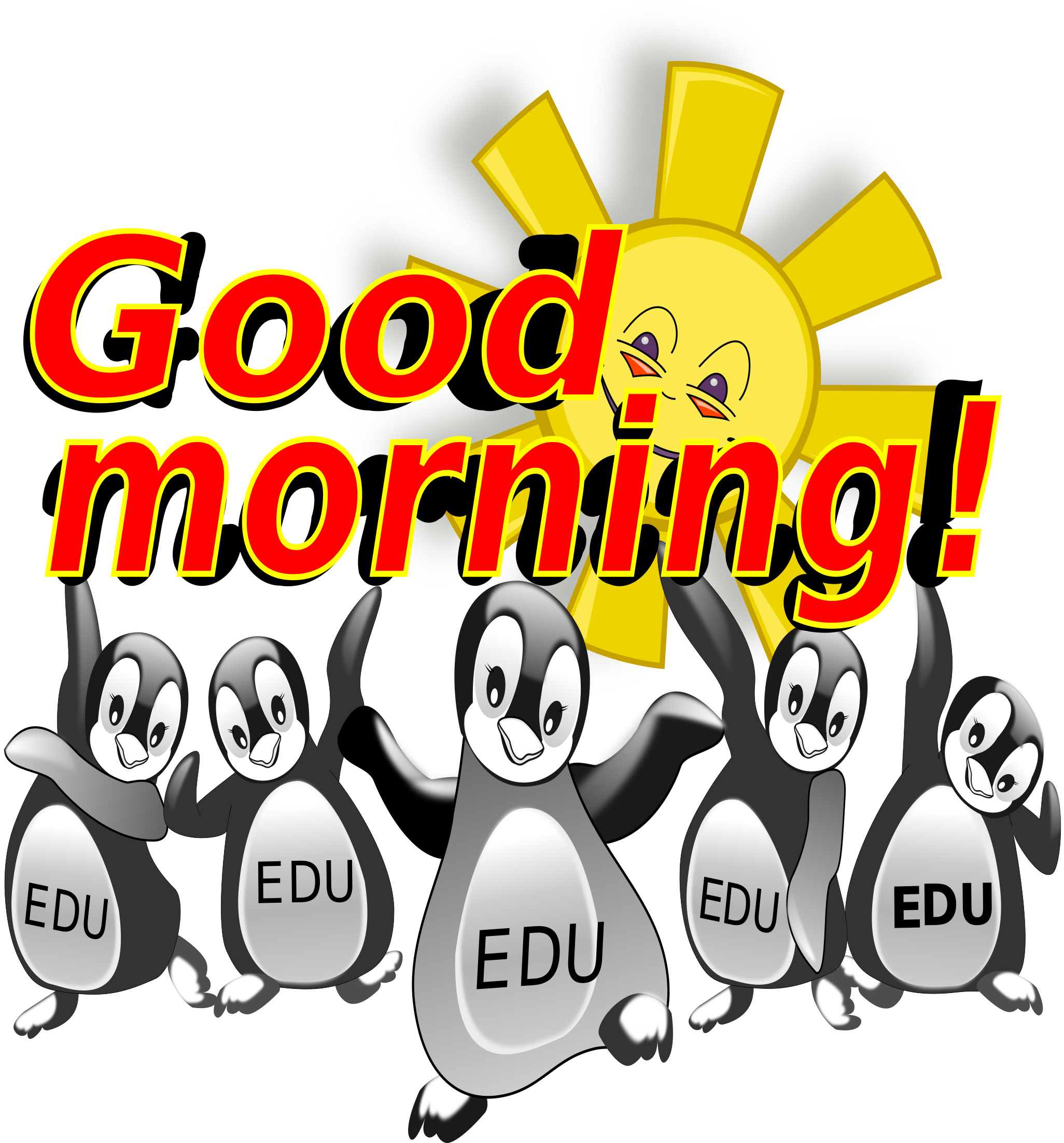 Image Black And White Library Clipart Good Morning - Cartoon (2077x2400 ...