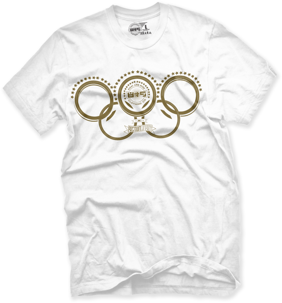 Gold Olympic Rings White T Shirt - Bonneville Salt Flats T Shirt ...