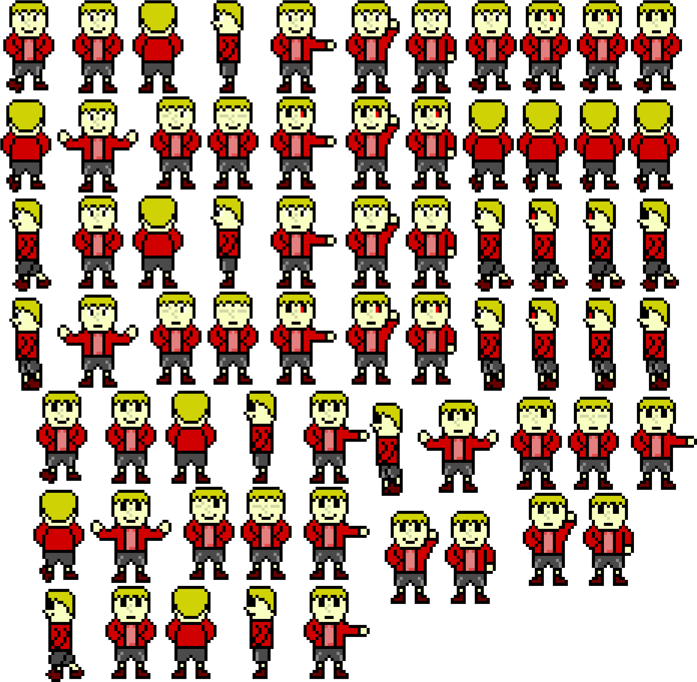 Alex Sprite Sheet - Cartoon (2350x2280), Png Download