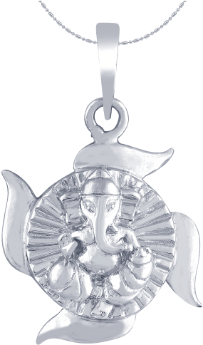 Swastik Ganesha Silver Pendant - Locket (700x525), Png Download