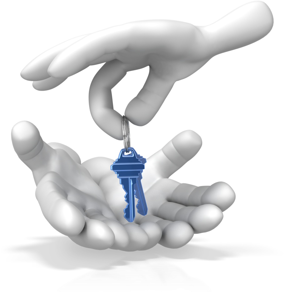 Hands Giving Keys - Illustration (1000x948), Png Download