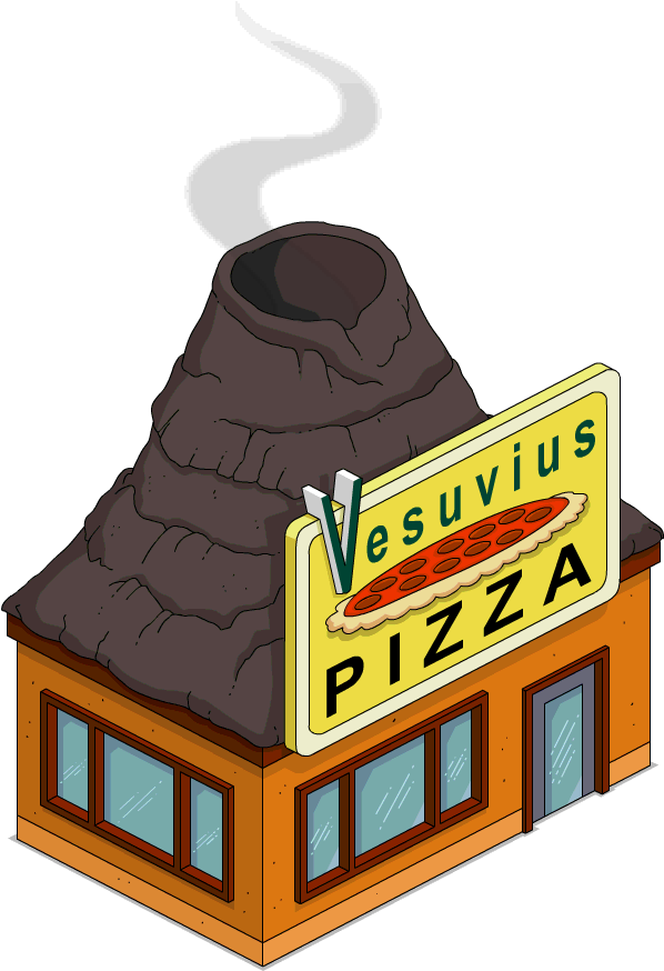 Tapped Out Vesuvius Pizza - Illustration (599x897), Png Download