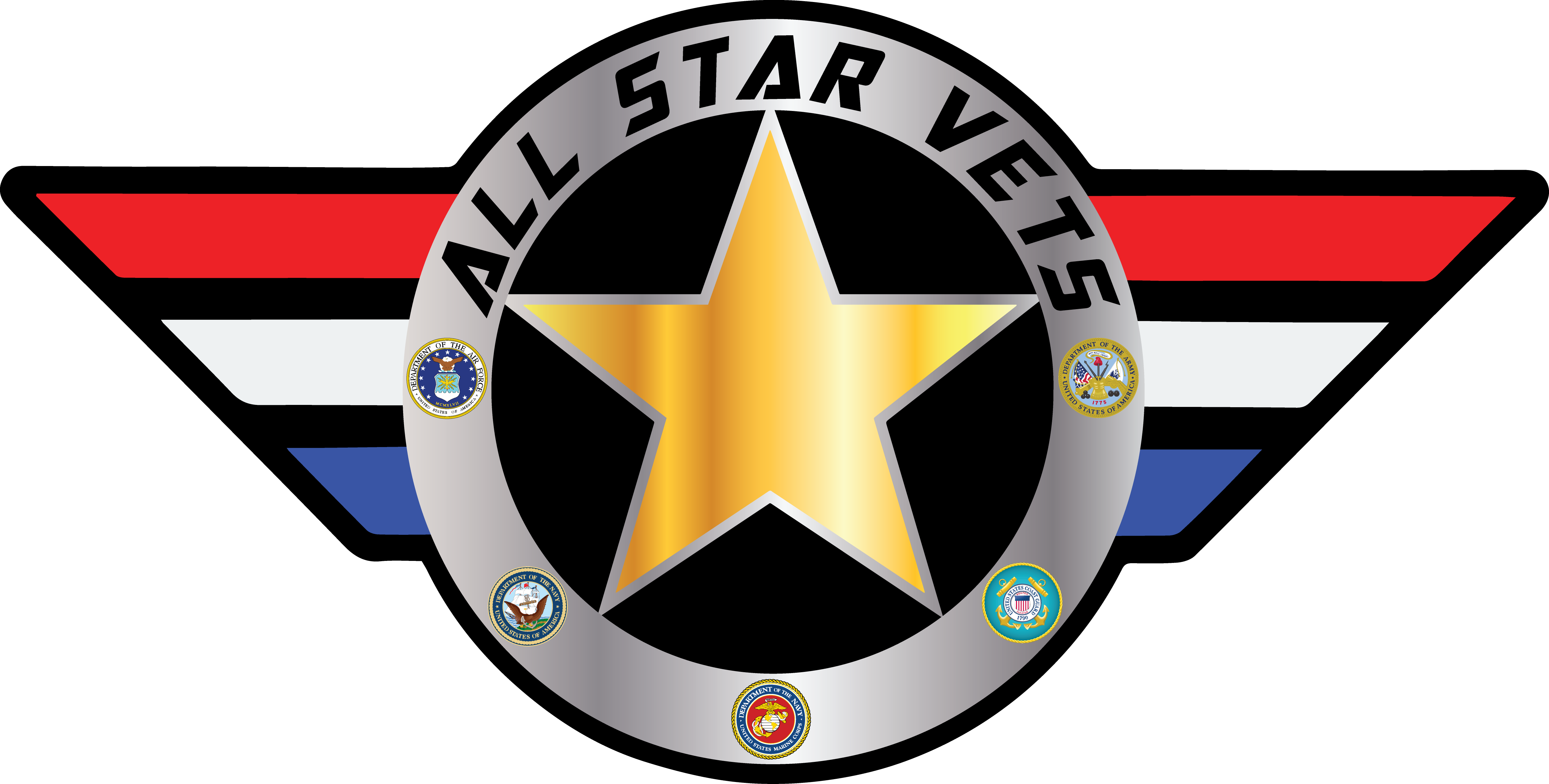 All Star Vets - Football Team Star Logo (5399x2734), Png Download