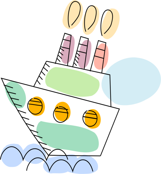 Vector Illustration Of Cruise Ship Or Ocean Liner Passenger (648x700 ...