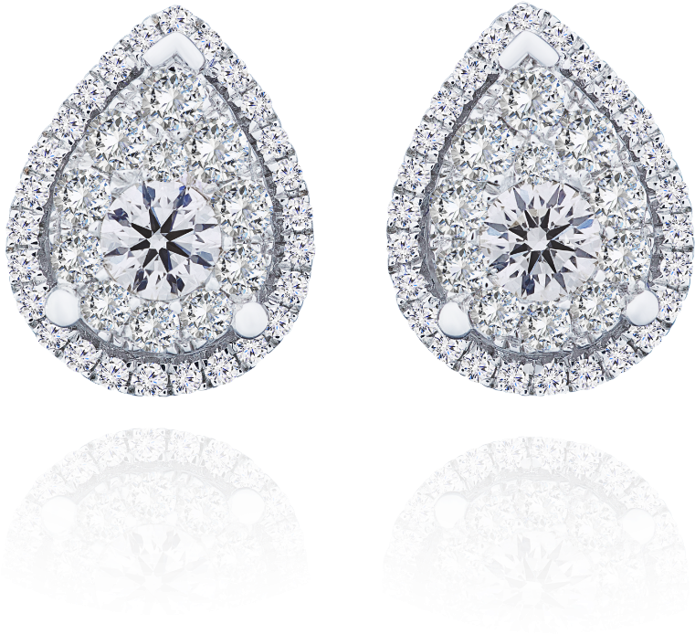 Pressure Setting Diamond Pear Shape (1000x1000), Png Download