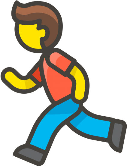 Man Running Emoji - Emoji (866x650), Png Download