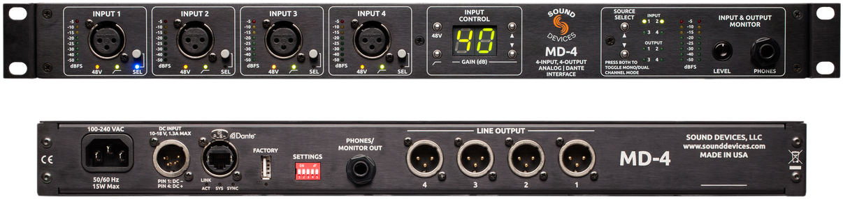 Sound Devices Md-4 Analog To Dante Audio Interface - Tc Electronic ...