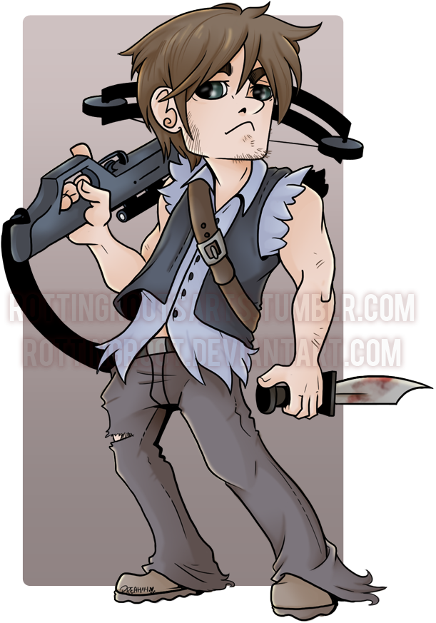 Daryl Dixon - Cartoon (689x940), Png Download