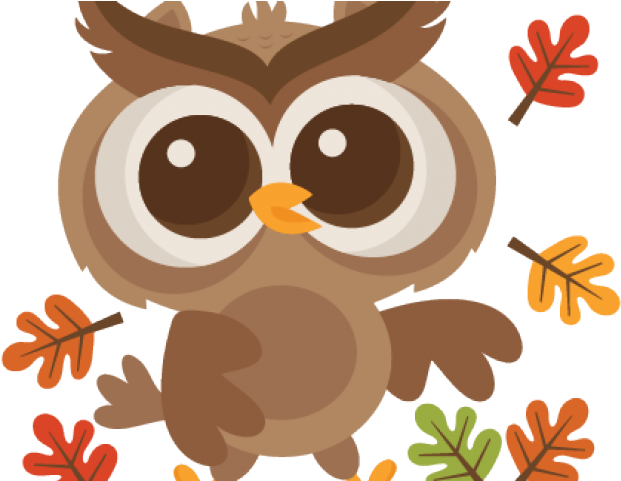 Autumn Leaves Clipart Owl - Fall Animal Clip Art (640x480), Png Download