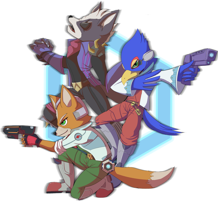 Fox, Falco And Wolf By Rouge2t7 - Cartoon (894x894), Png Download