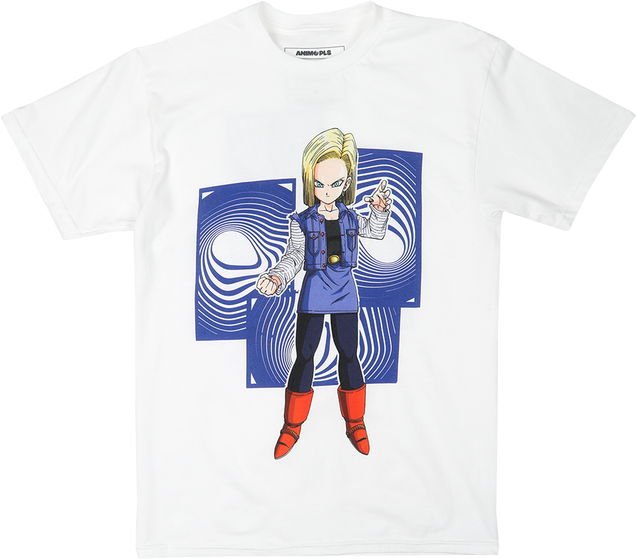 Dragon Ball Z Android 18 And Krillin White Tee - Cartoon (1200x1200 ...