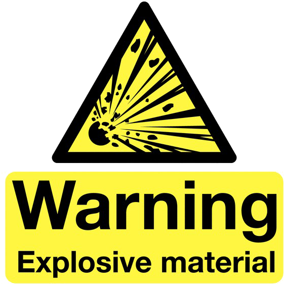 Download Explosive Sign Transparent Background - Explosive Warning ...