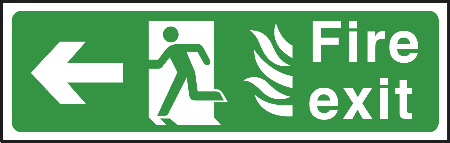 Fire Exit Sign Print (1600x1600), Png Download
