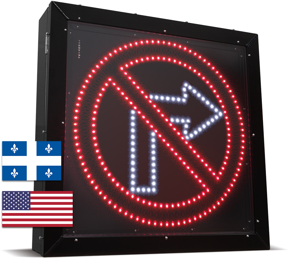 Blank Out Signs - Led No Right Turn Sign (1000x1000), Png Download