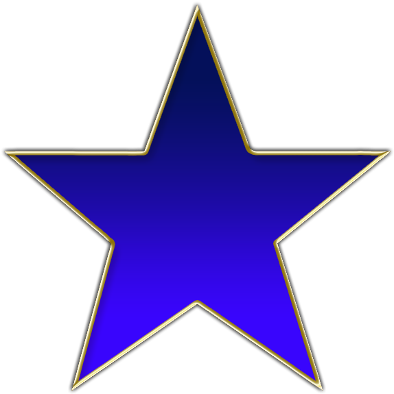 Star Blue Golden Frame - Blue Star Png (591x591), Png Download