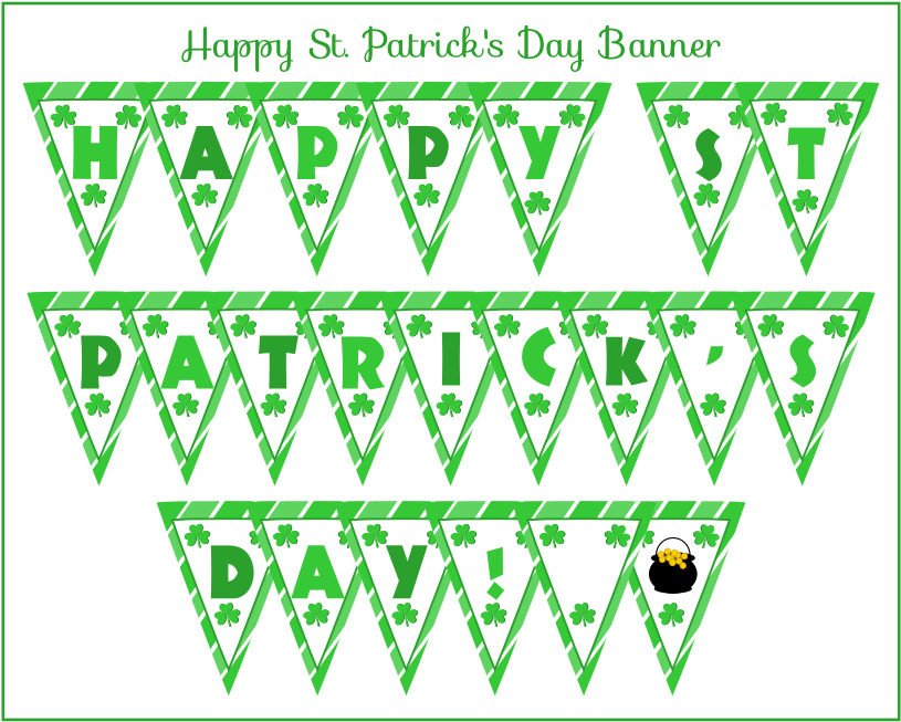 Patrick's Day Printable - St Patricks Day Banner Print Out (1052x744 ...