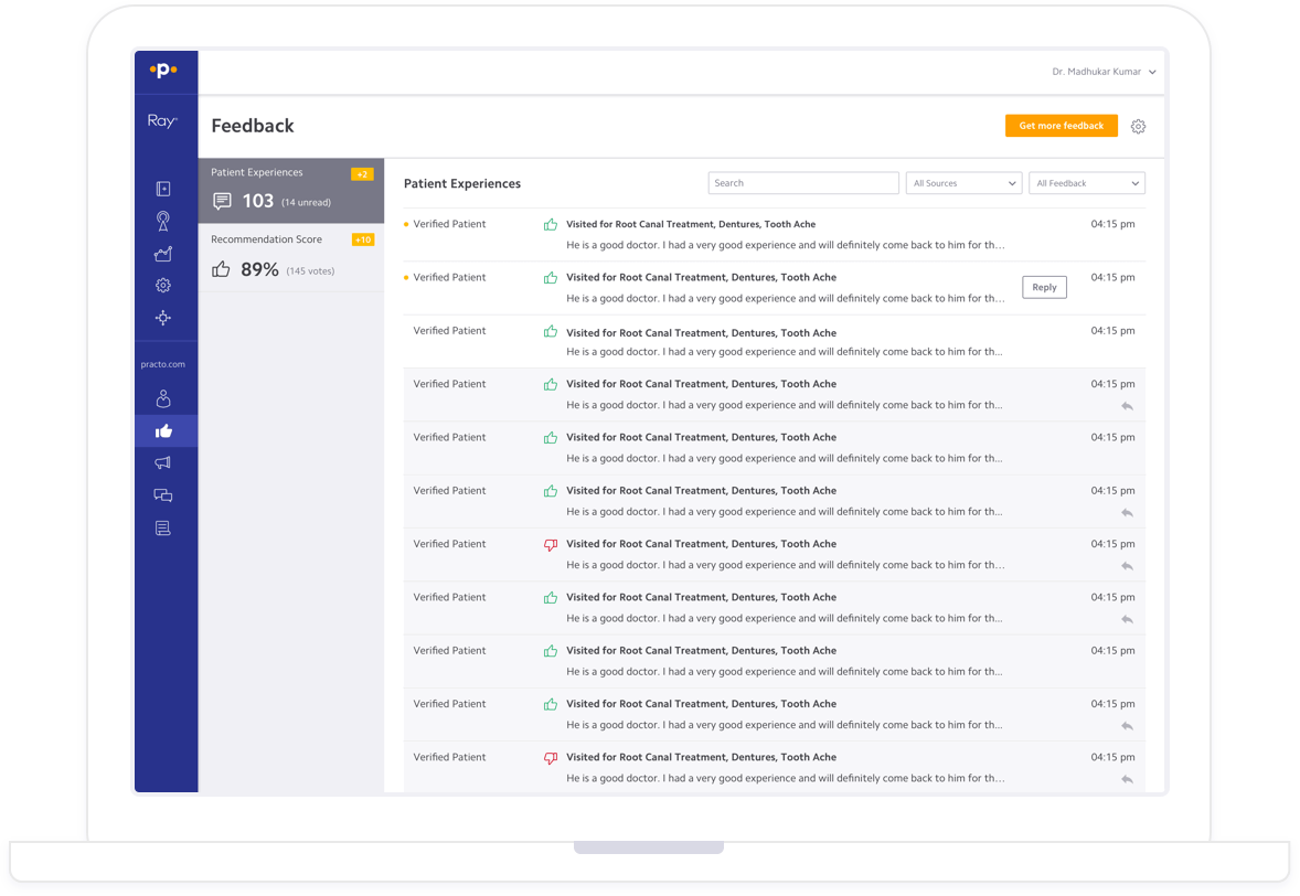 Profile Feedback - Practo Doctor Profile (1178x812), Png Download