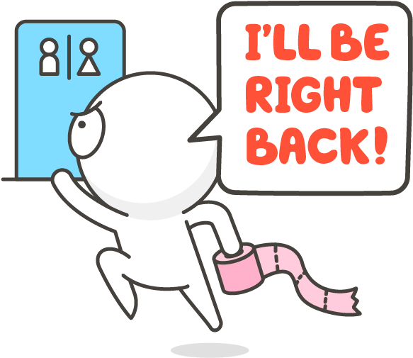 I'll Be Right Back - Cartoon (618x618), Png Download