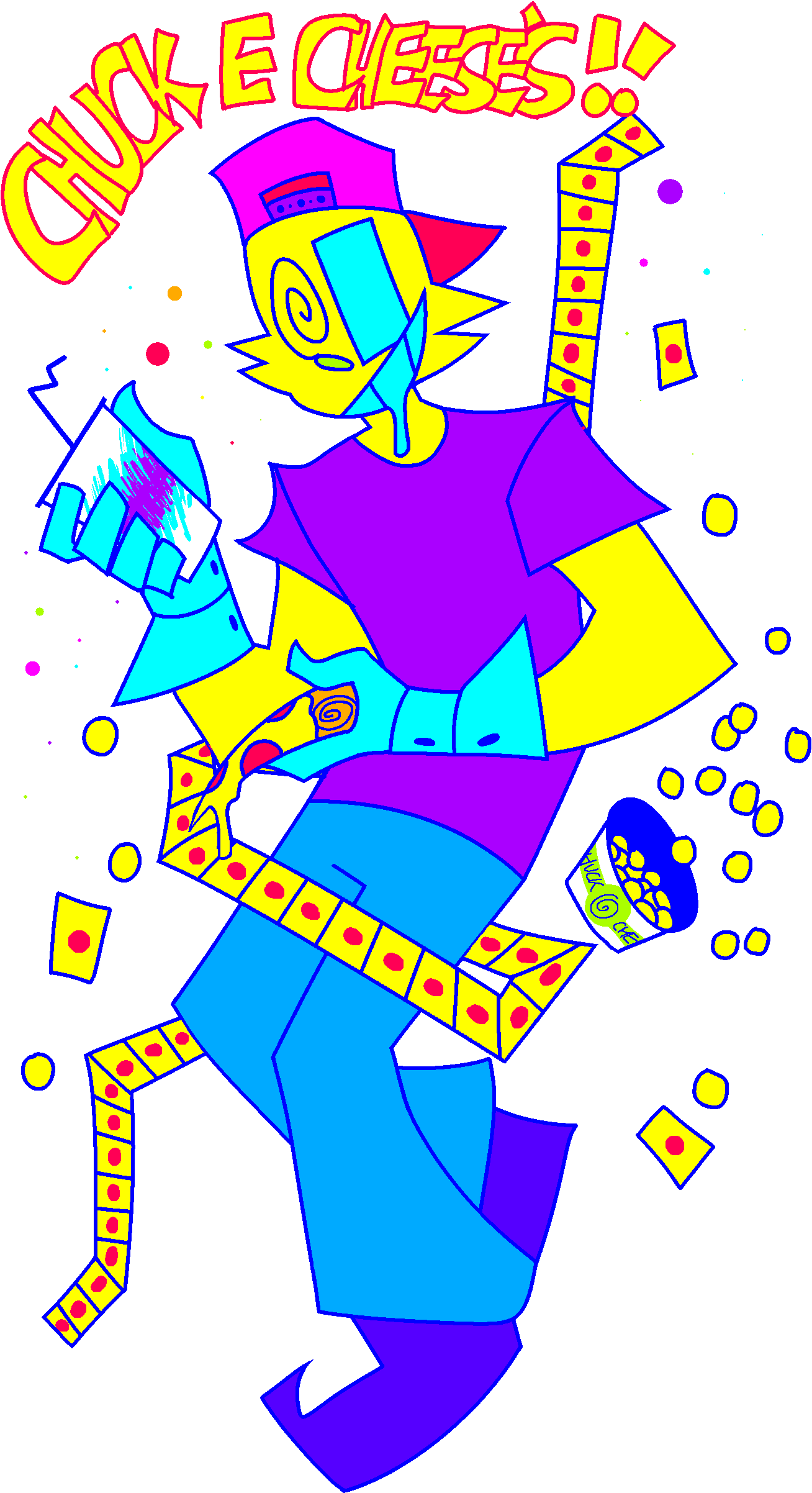 Chuck E Cheese's - Cartoon (1312x2430), Png Download