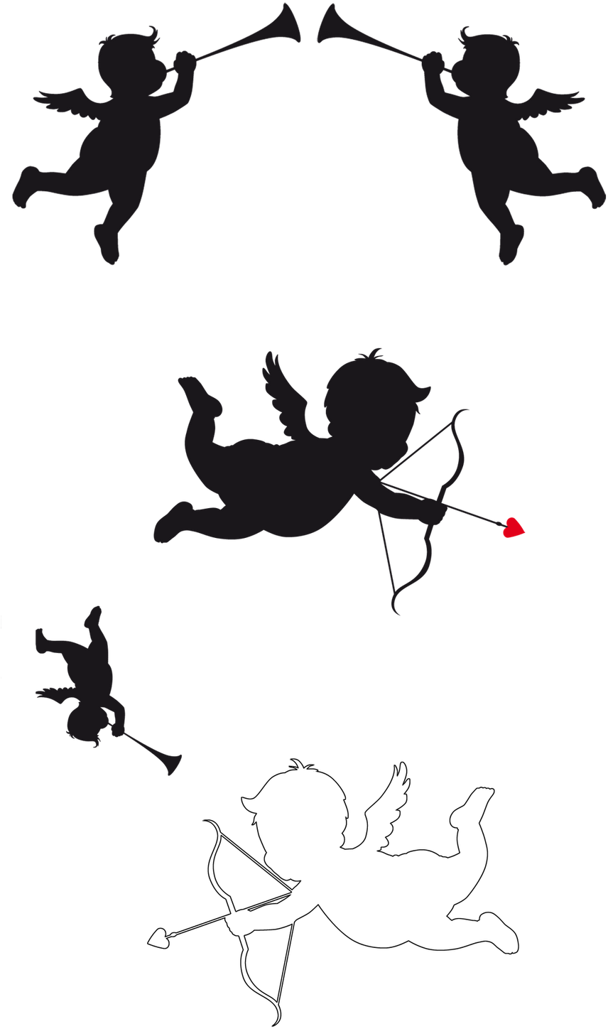 Angels - Clipart Cupid Valentines Day (859x1600), Png Download
