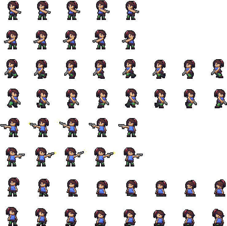 Preview - Pixel Character Sprite Sheet (768x768), Png Download