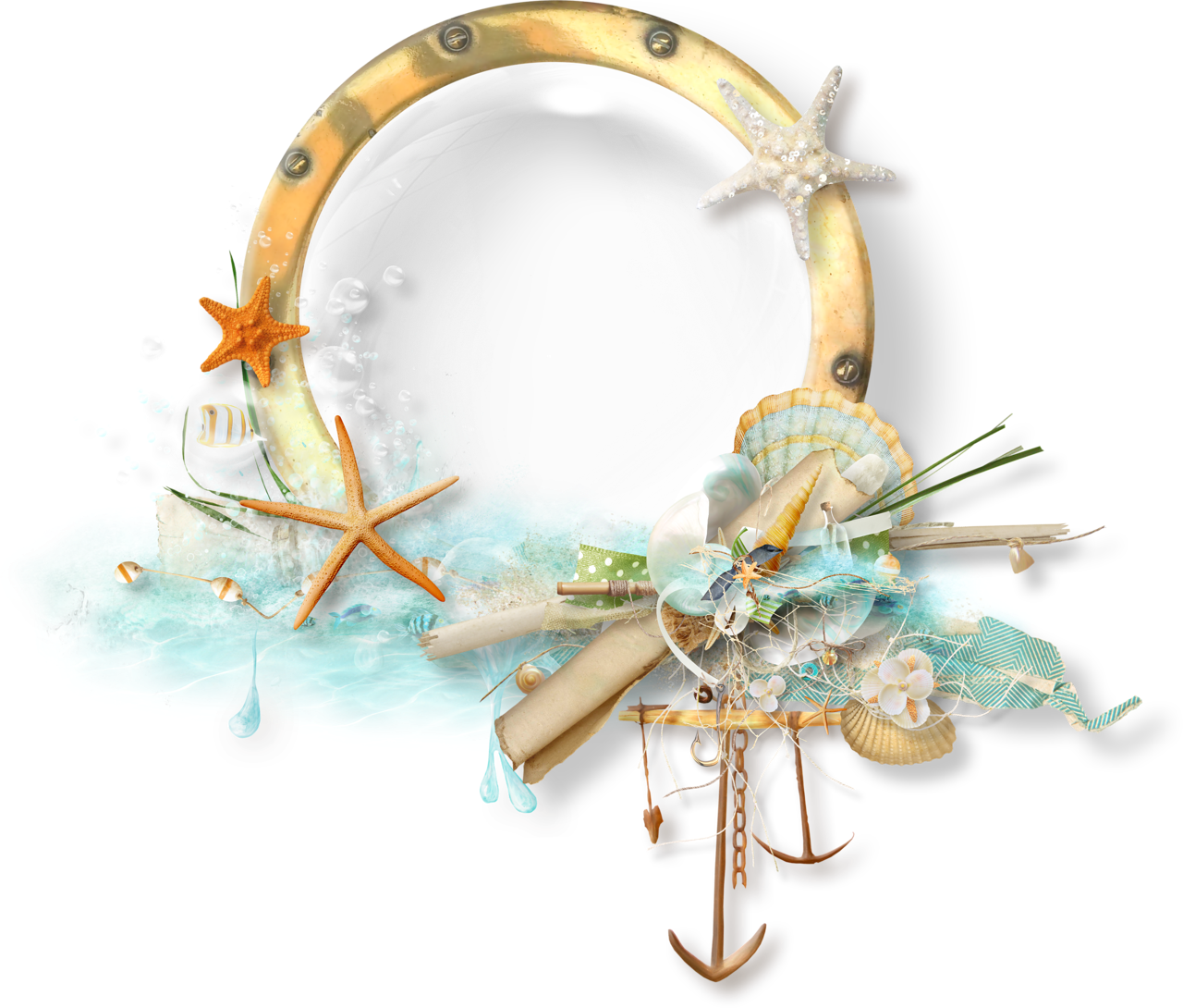 Beach Frame On A Transparent Background (1280x1090), Png Download