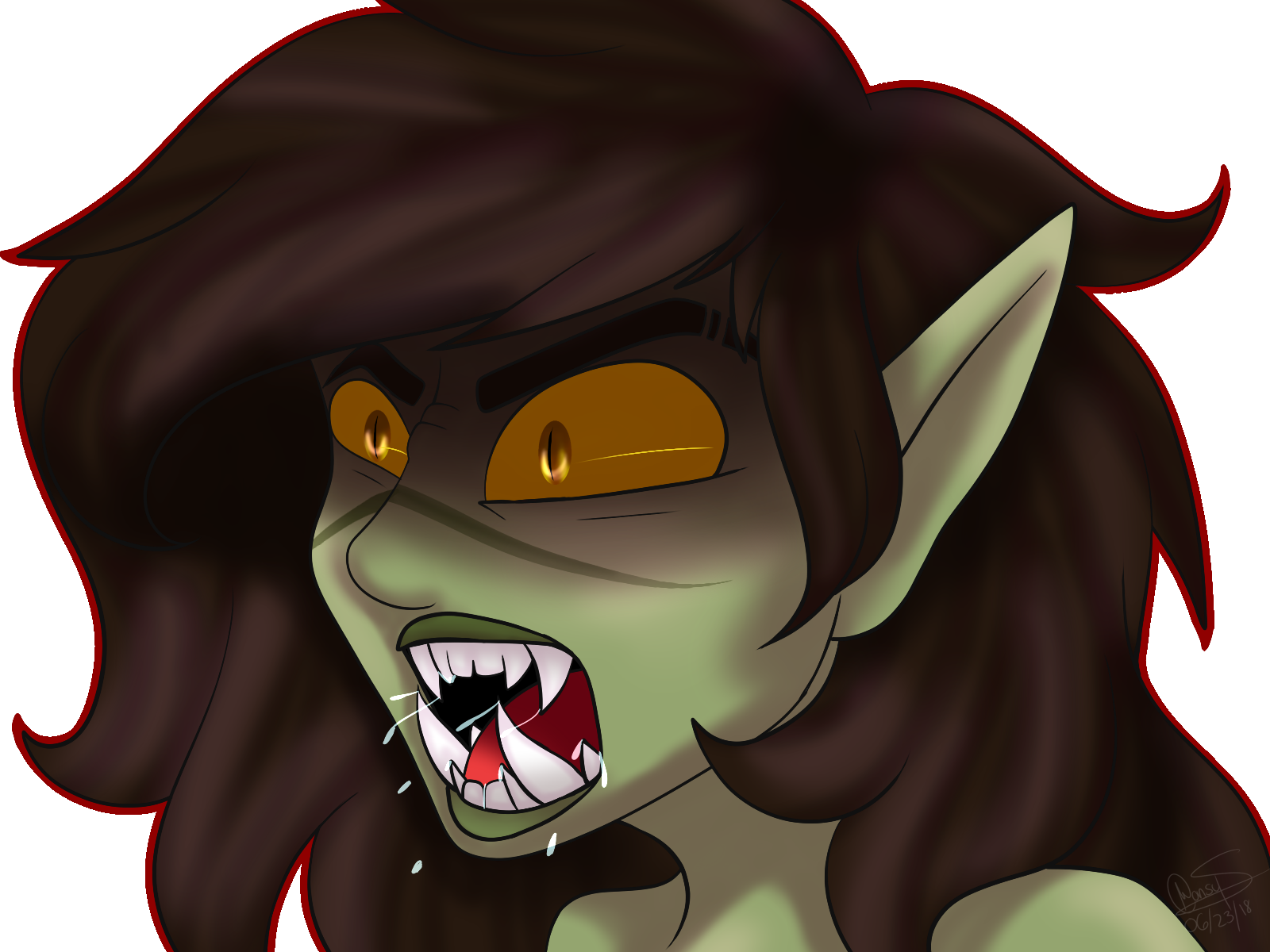 Angry Orc - Cartoon (1600x1200), Png Download