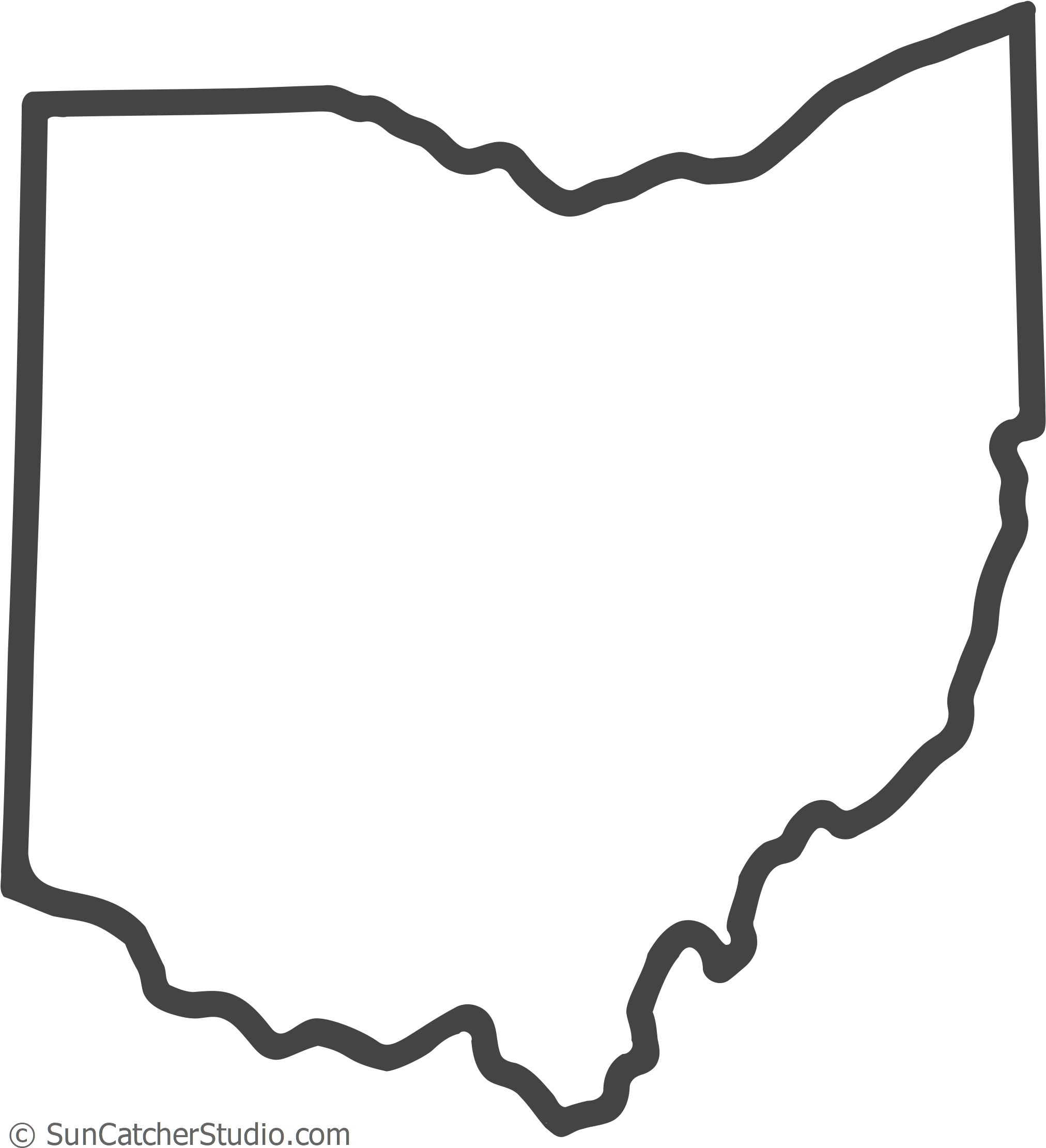 Download Free Ohio Outline With Home On Border, Cricut Or Silhouette ...