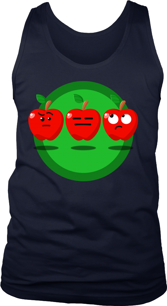 Funny Cartoon Fruit Feeling Mood Confused Apple Face - Shirt (1000x1000 ...