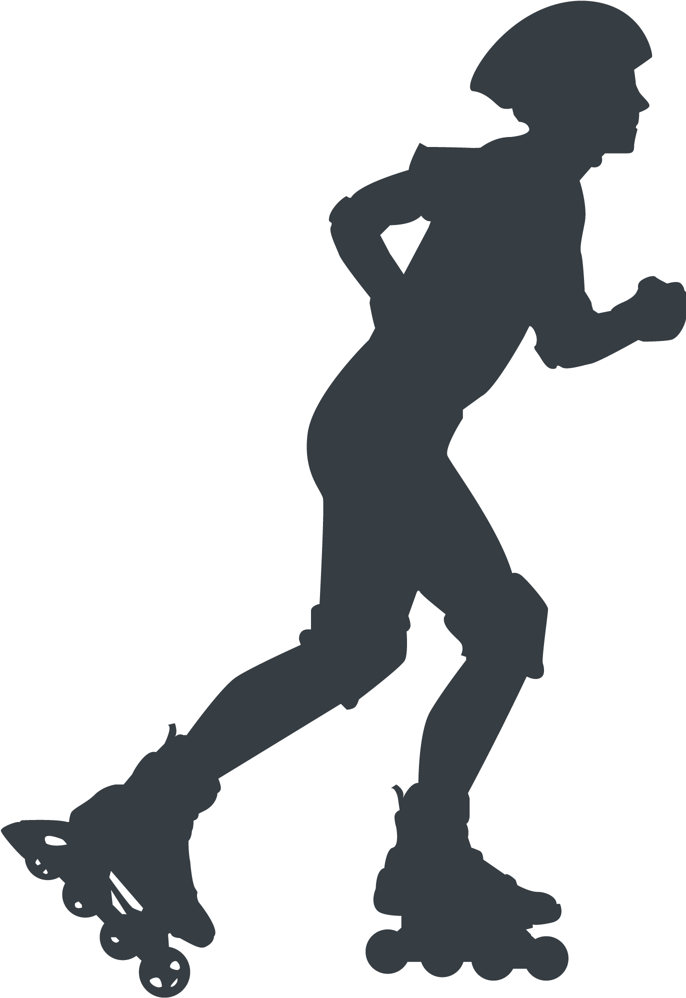Inline Skating - Silhouette Roller Skating Png (2271x2021), Png Download
