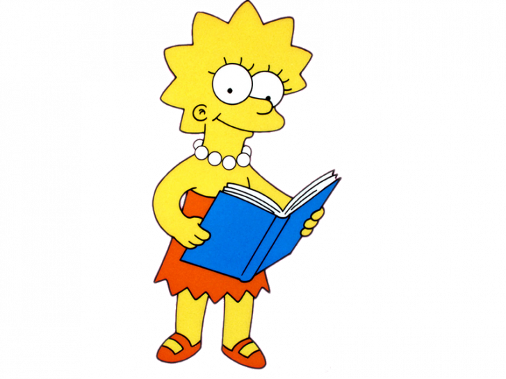 Medium Size Of Christmas - Lisa Simpson Read A Book (728x546), Png Download