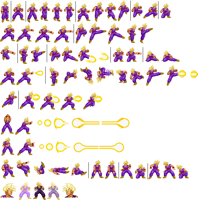 Gohan By Belial - Goku Sprites Non Transparent (662x666), Png Download