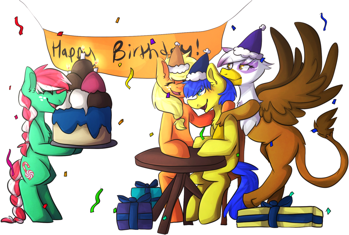Oddends, Banner, Bipedal, Birthday, Birthday Cake, - Cartoon (1280x853 ...