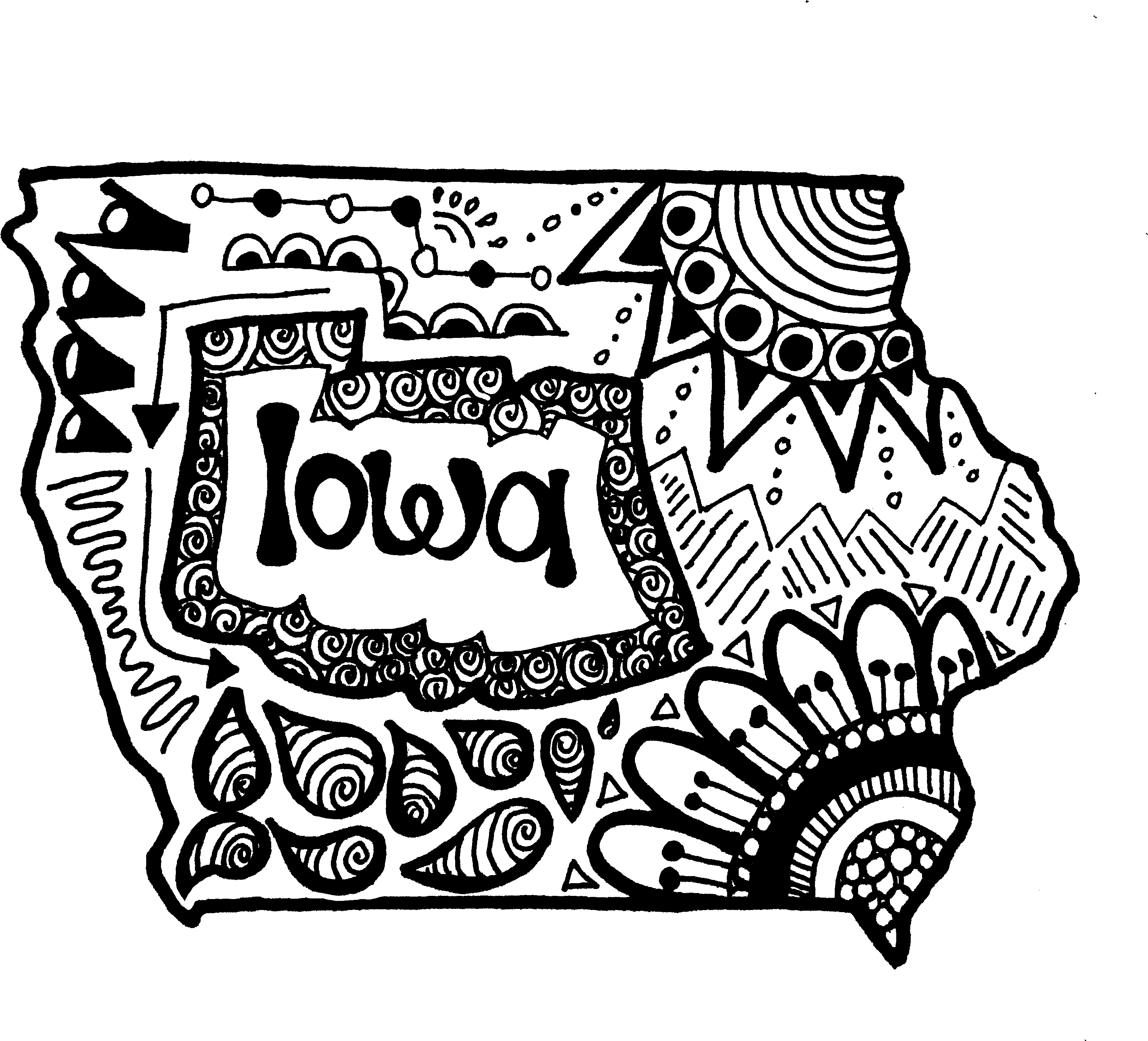 Iowa State Zentangle - Illustration (4032x3024), Png Download
