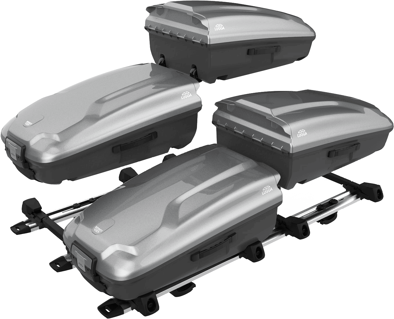 Lugga's Stackable Luggage And Universal Car Roof Rack - Suitcase ...